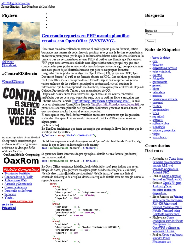 Generando Reportes en PHP Usando Plantillas Creadas Con OpenOffice ...