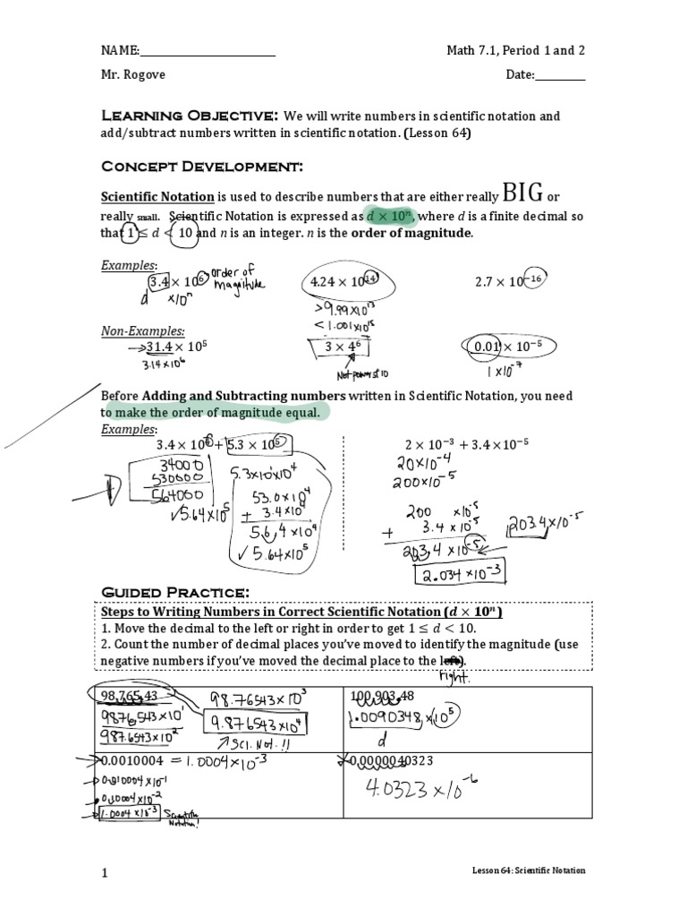 Scientific Notation Lesson Plan | PDF | Planets | Numbers
