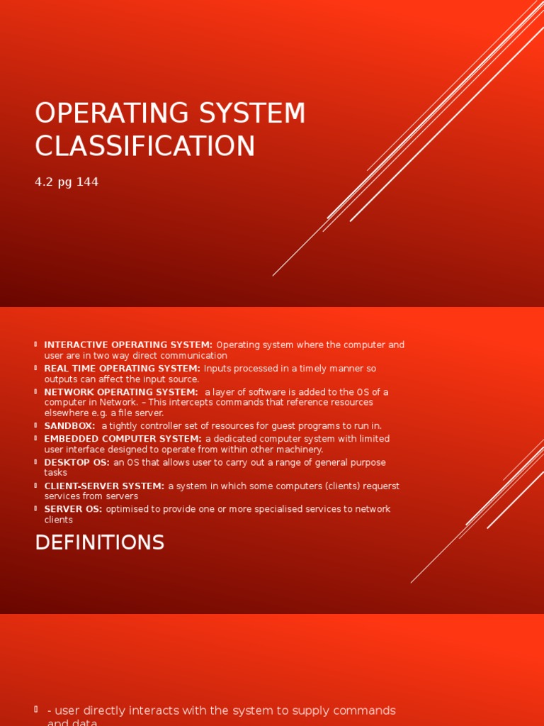 Operating System Classification | PDF | Operating System | Application ...