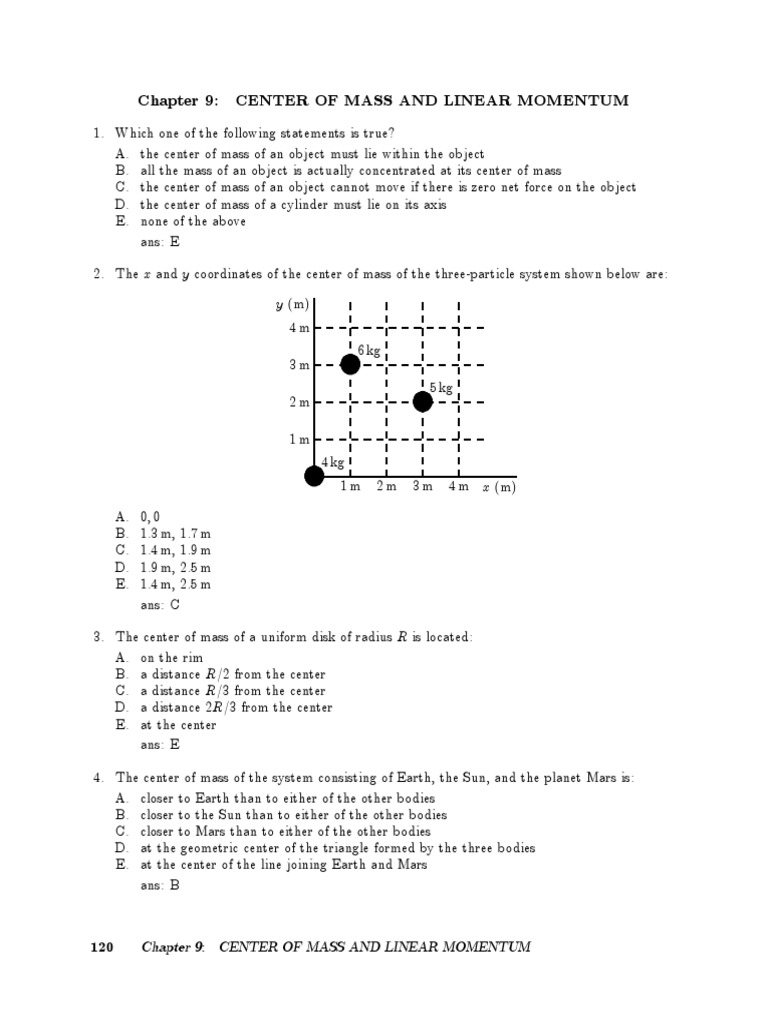 Chapter 9 - Center of Mass and Linear Momentum | PDF | Collision | Momentum