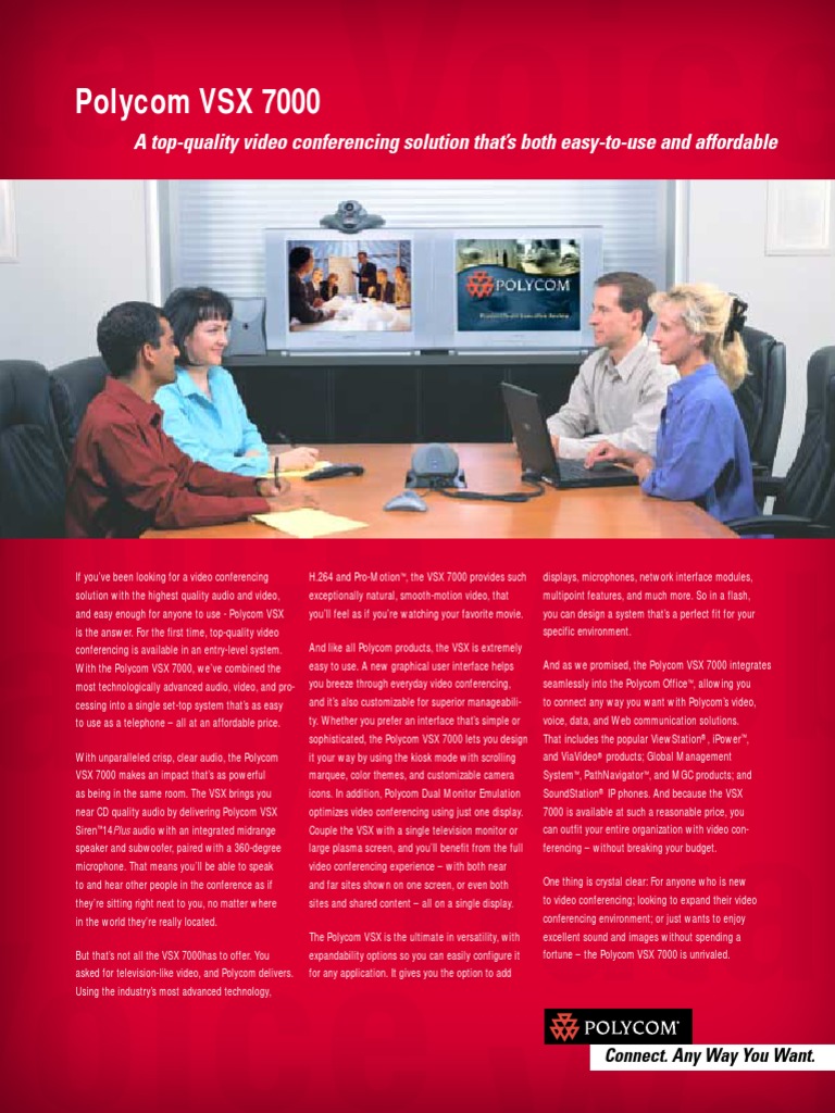 Videoconferencing Polycom VSX 7000 Data Sheet | PDF