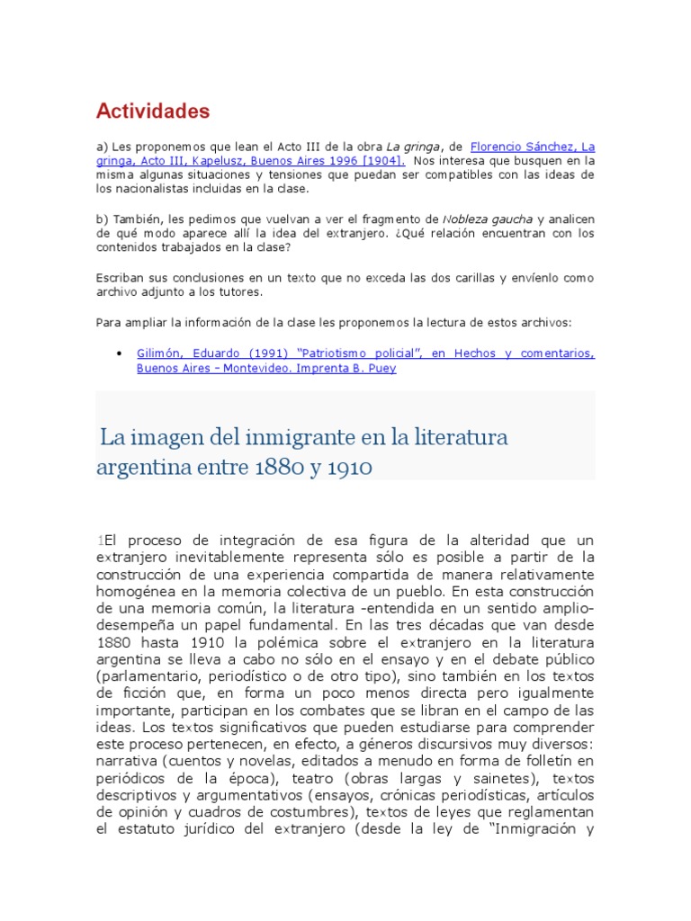 Actividades | PDF | Novelas | Inmigración