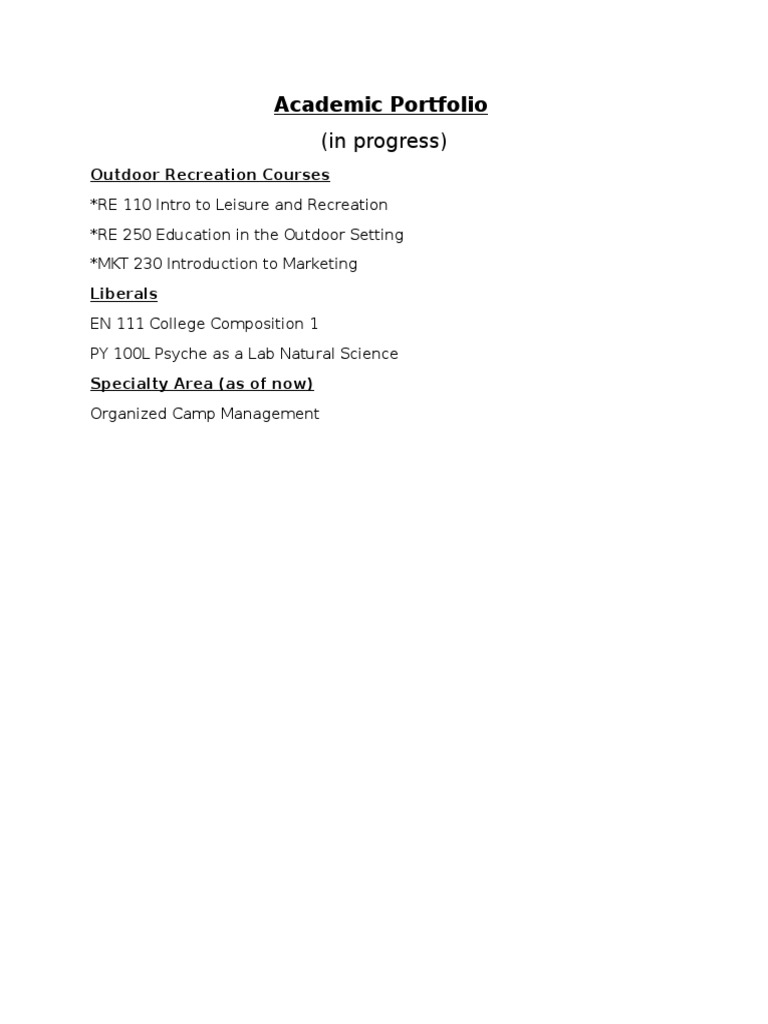Academic Portfolio | PDF