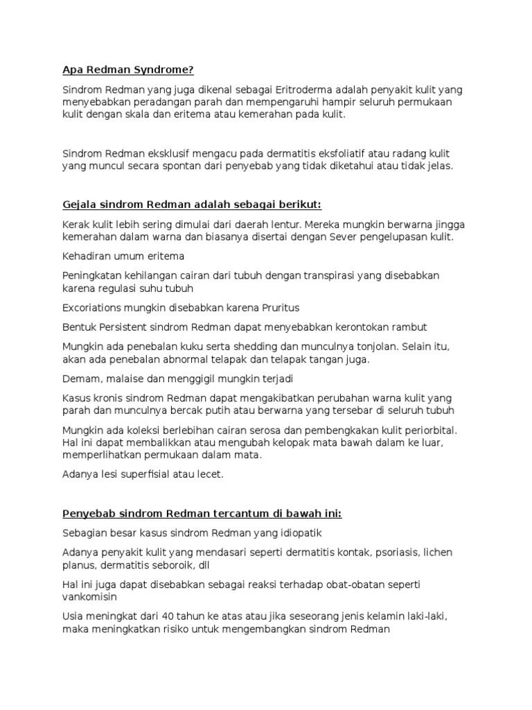 Apa Redman Syndrome | PDF
