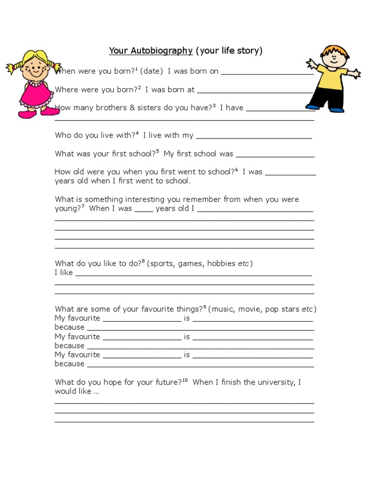 Autobiography Worksheet | PDF