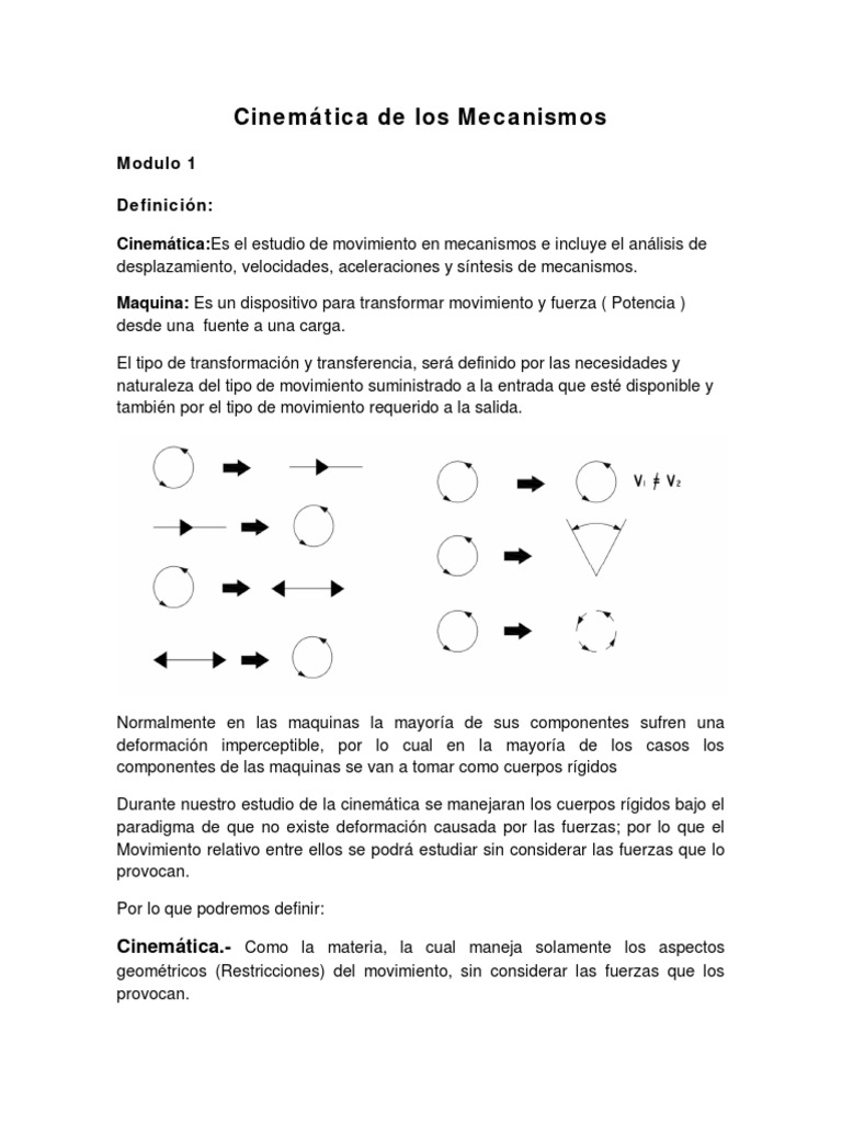 Cinemática de Los Mecanismos | PDF | Elipse | Movimiento (física)