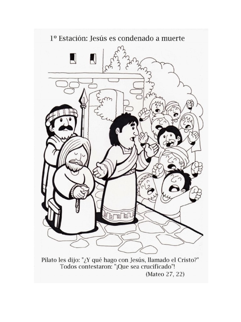 Estaciones Del Via Crucis para Colorear | PDF