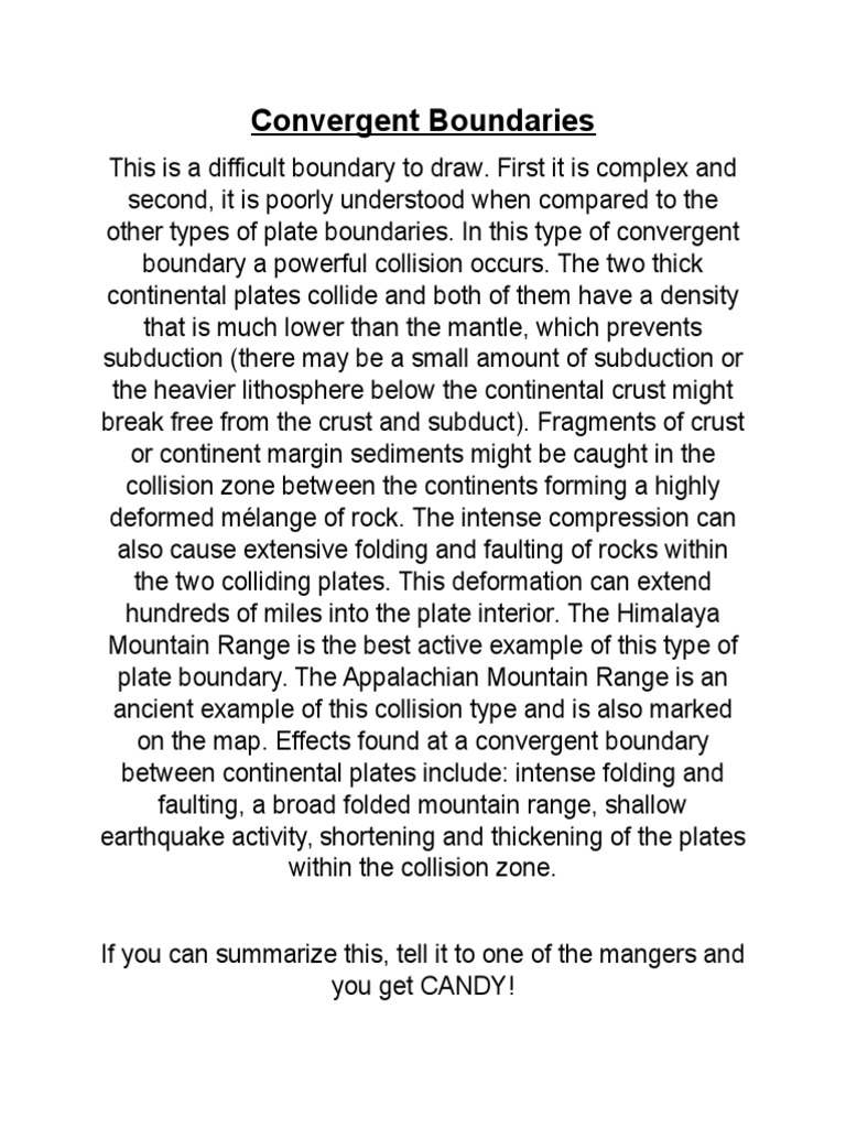 Convergent Boundaries! | PDF | Science & Mathematics