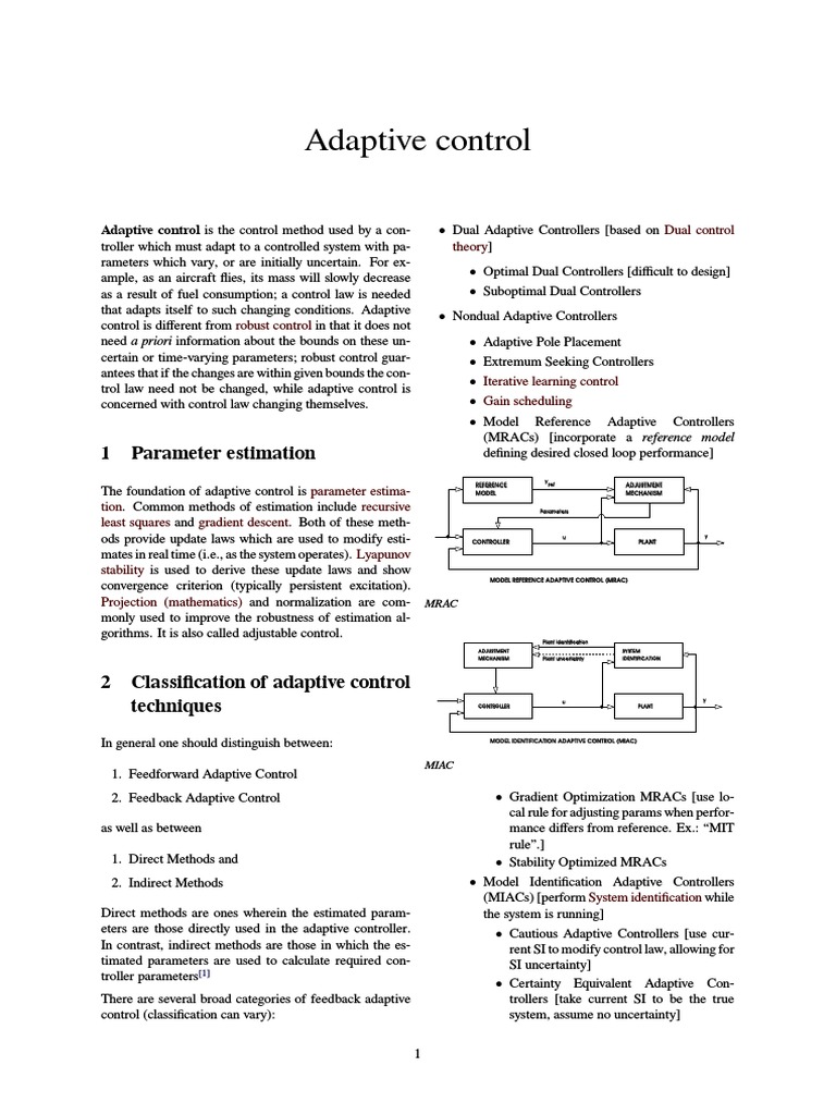Adaptive Control | PDF | Applied Mathematics | Analysis