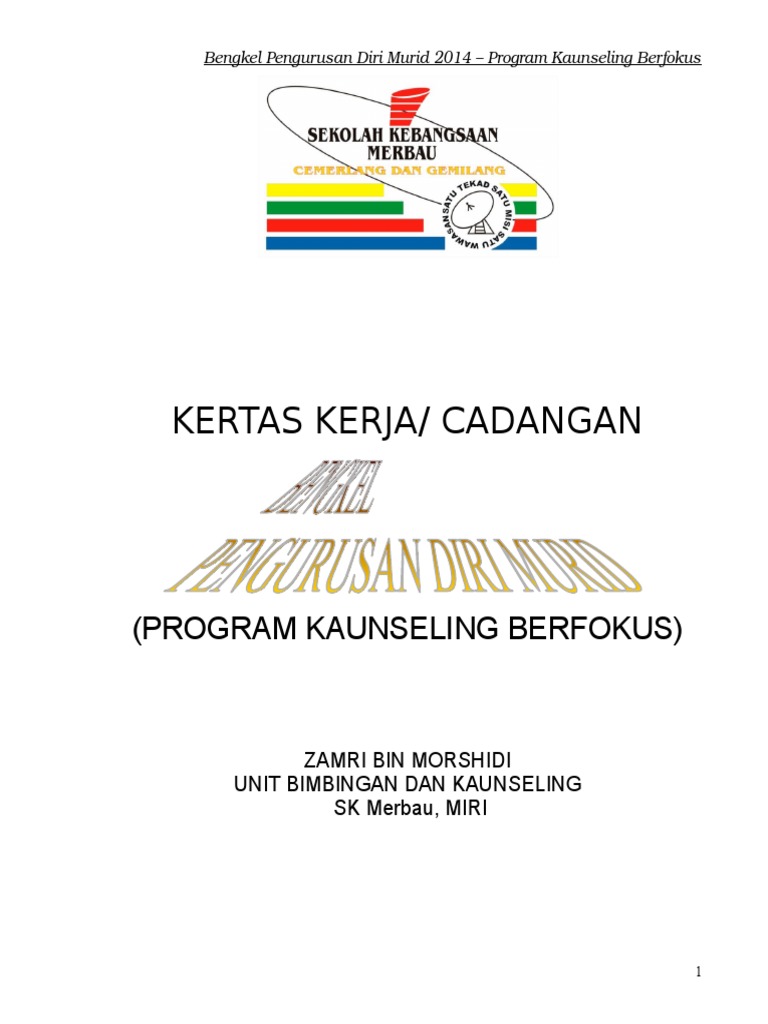 Kertas Kerja Pengurusan Diri 2014 Kaunseling Berfokus | PDF