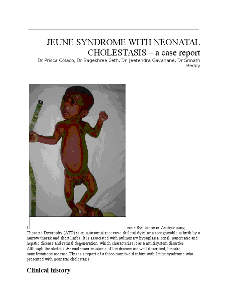 Jeune Syndrome Case with Neonatal Cholestasis | PDF | Liver | Exocrine ...