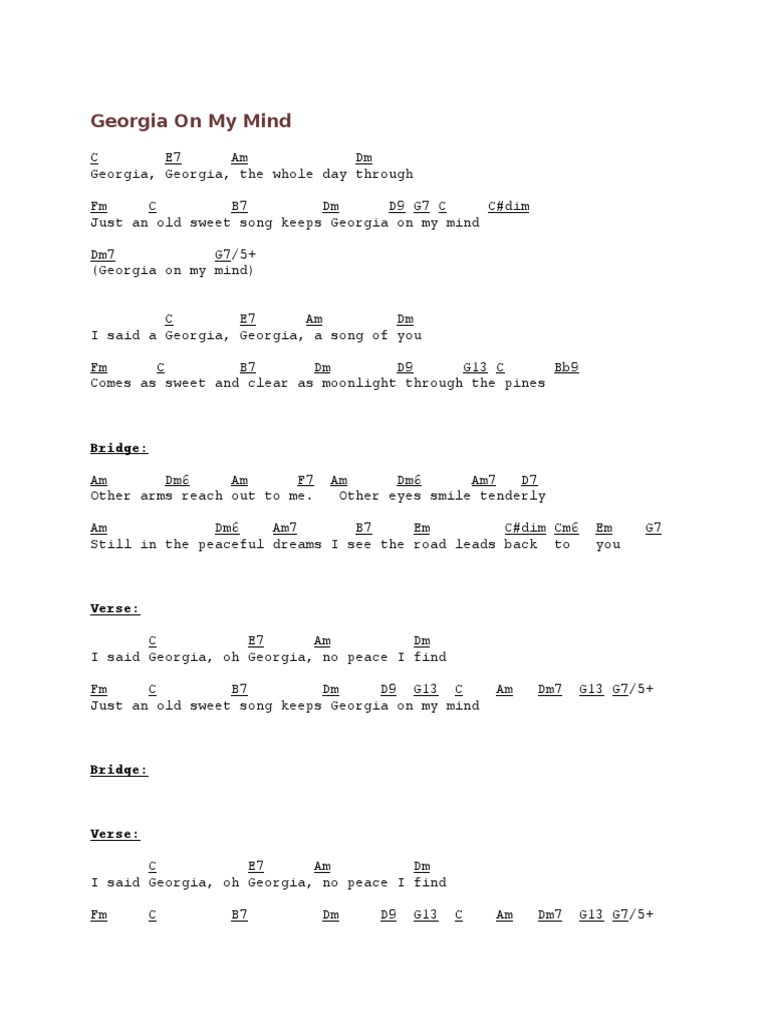 Georgia On My Mind Michael Buble | PDF | Language Arts & Discipline | Art