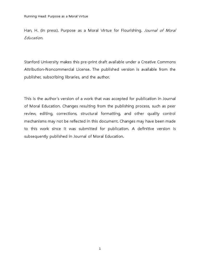 Manuscript r1 Preprint-Libre | PDF | Positive Psychology | Virtue Ethics