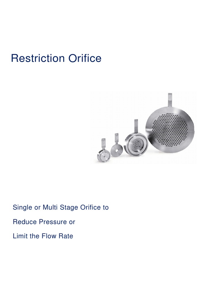 Restriction Orifice CPP | Energy Technology | Hydraulic Engineering