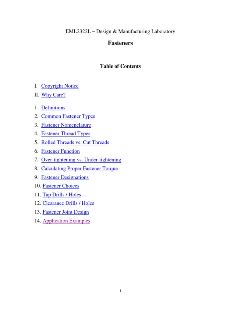 Fastener Handbook | PDF