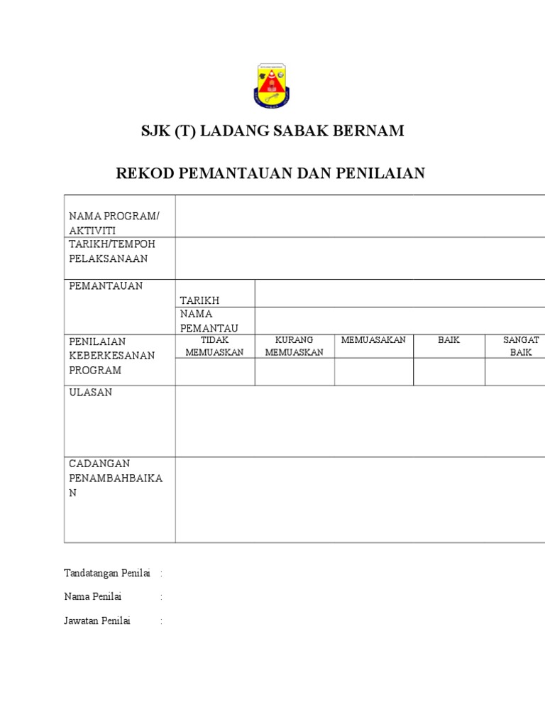 Borang Rekod Pemantauan Koko | PDF