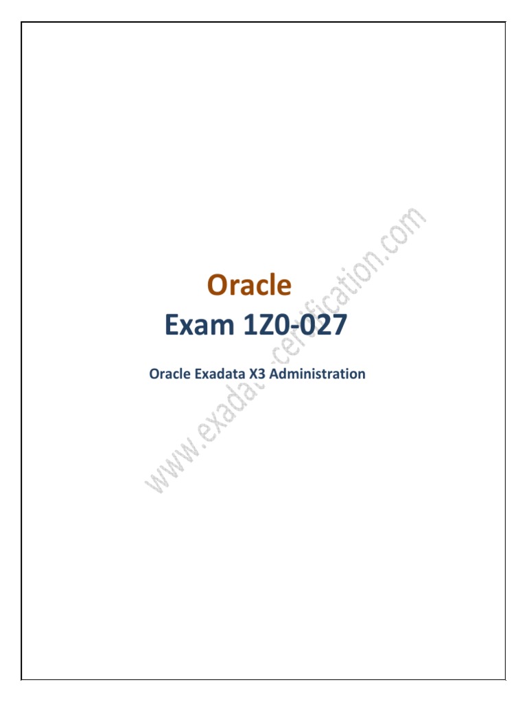 1Z0-027 Exam Questions and Answers | PDF | Oracle Database | Databases