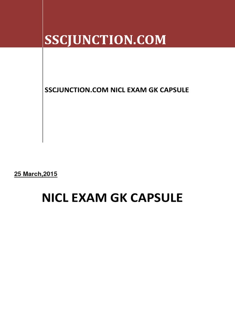 Nicl Exam GK Capsule: 25 March, 2015 | PDF | Reserve Bank Of India ...