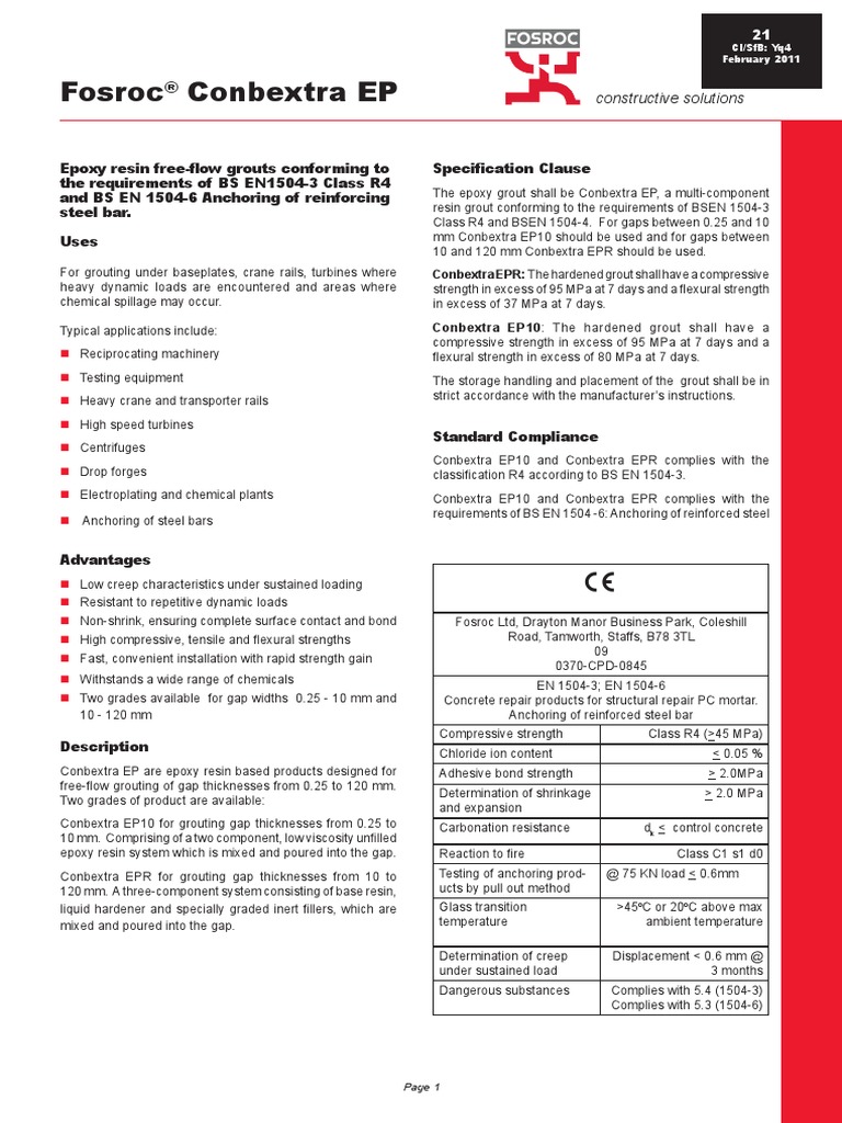 Conbextra EP 0211 | PDF | Epoxy | Pascal (Unit)