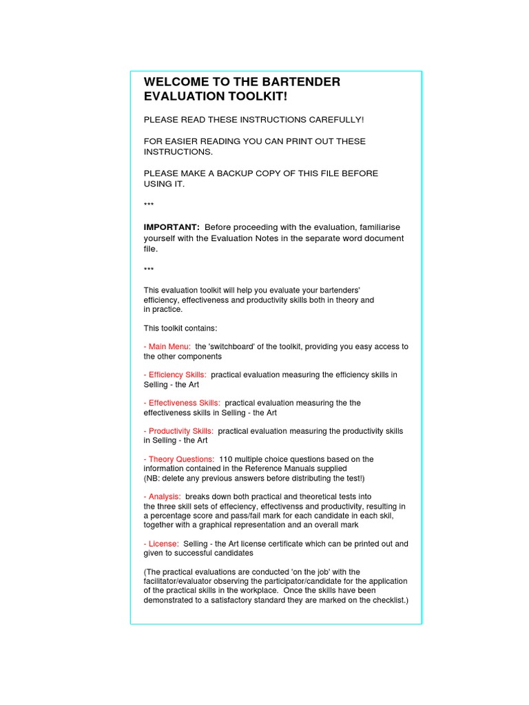 Evaluation Toolkit - BarTender | PDF | Malt | Beer