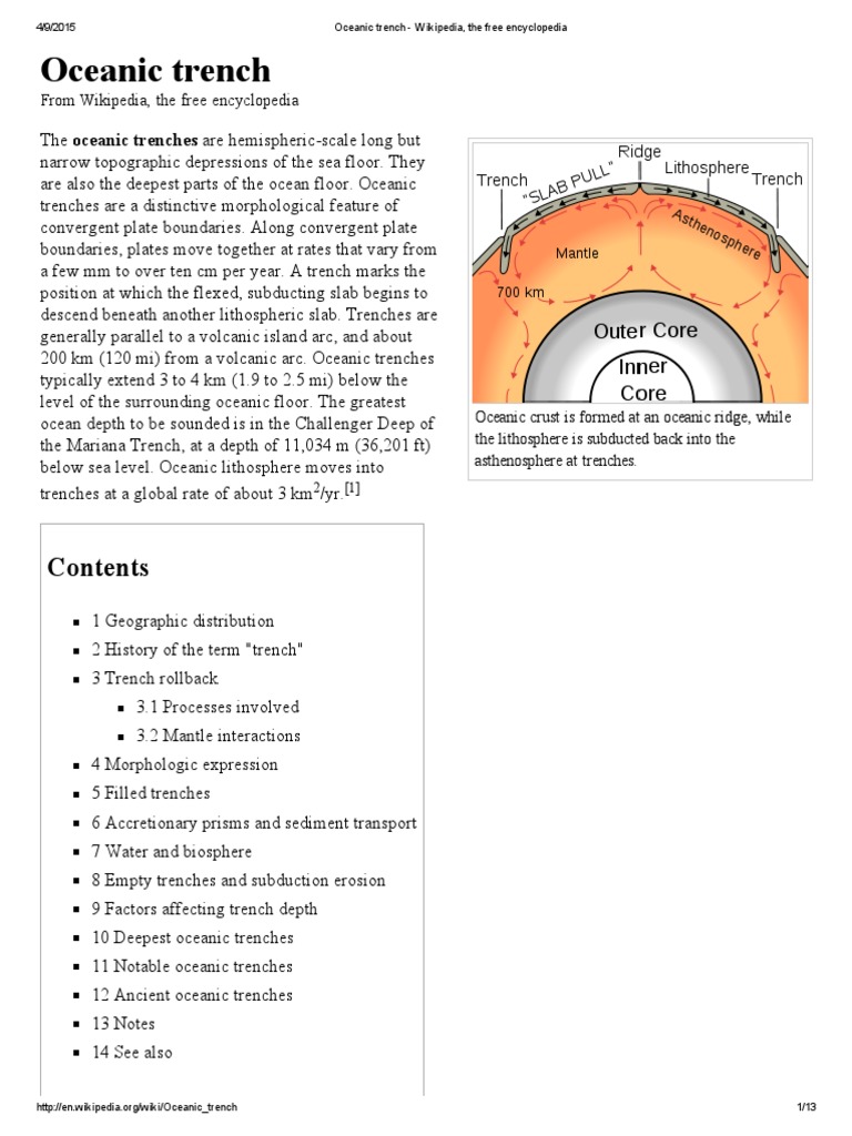 Oceanic Trench Phe | PDF | Plate Tectonics | Structural Geology