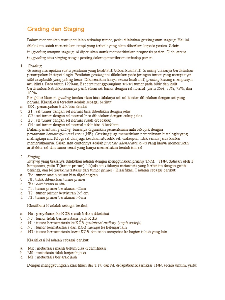 Grading Dan Staging | PDF