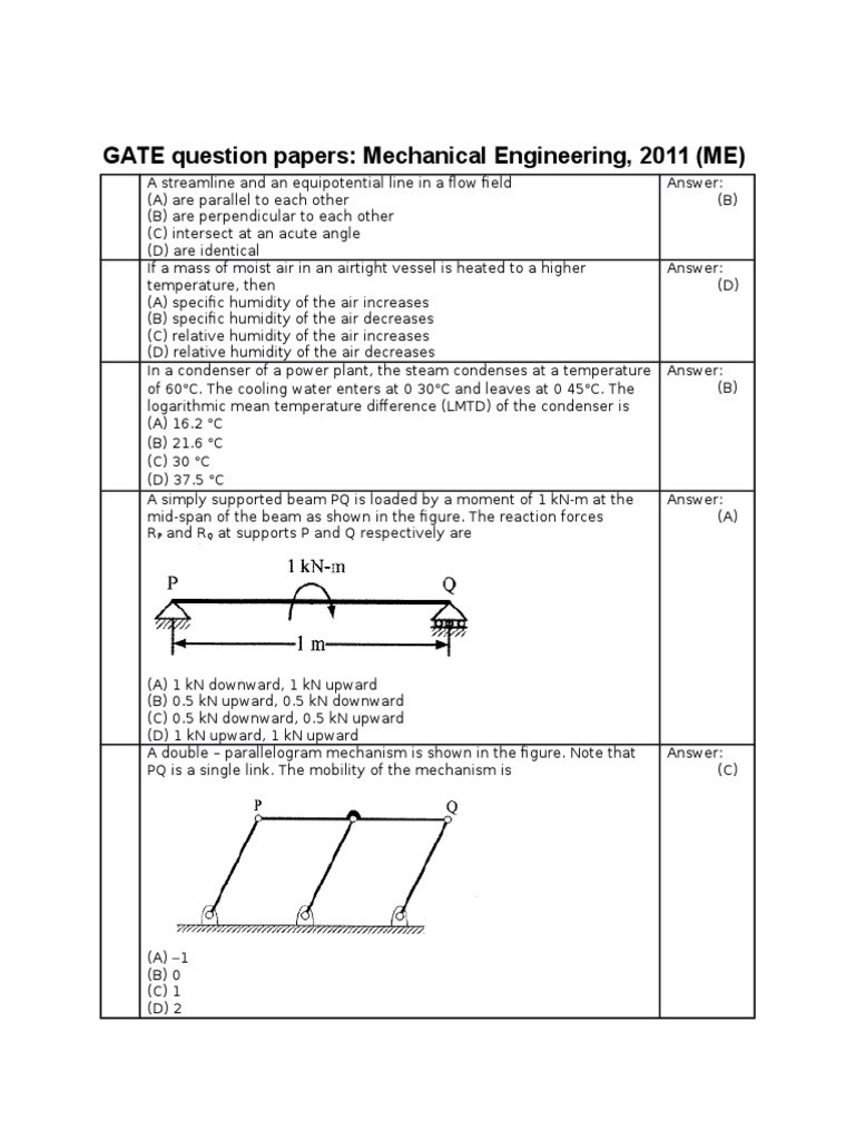 GATE Question Papers-2011 | PDF | Thermal Conduction | Boundary Layer