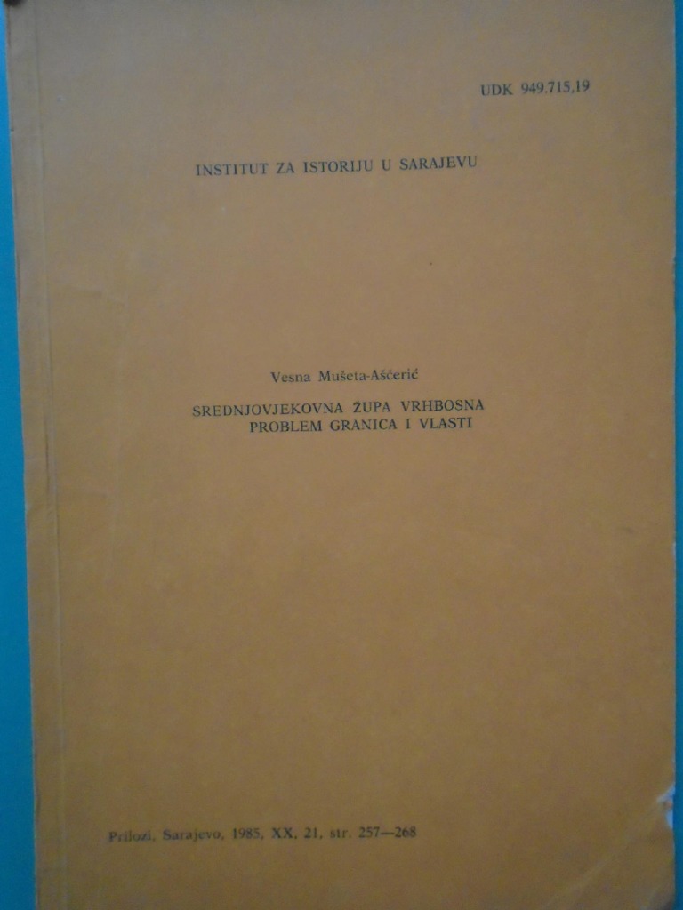 V. Museta-Asceric, Zupa Vrhbosna | PDF