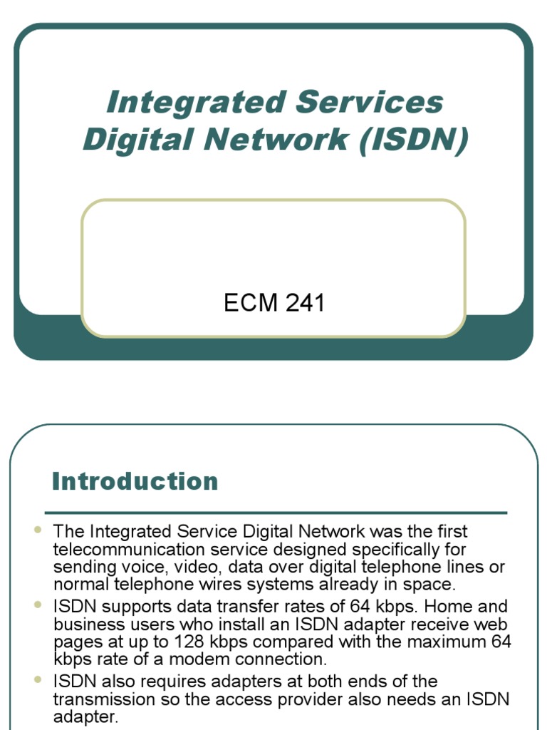 Integrated Services Digital Network (ISDN) | PDF | Internet Access ...