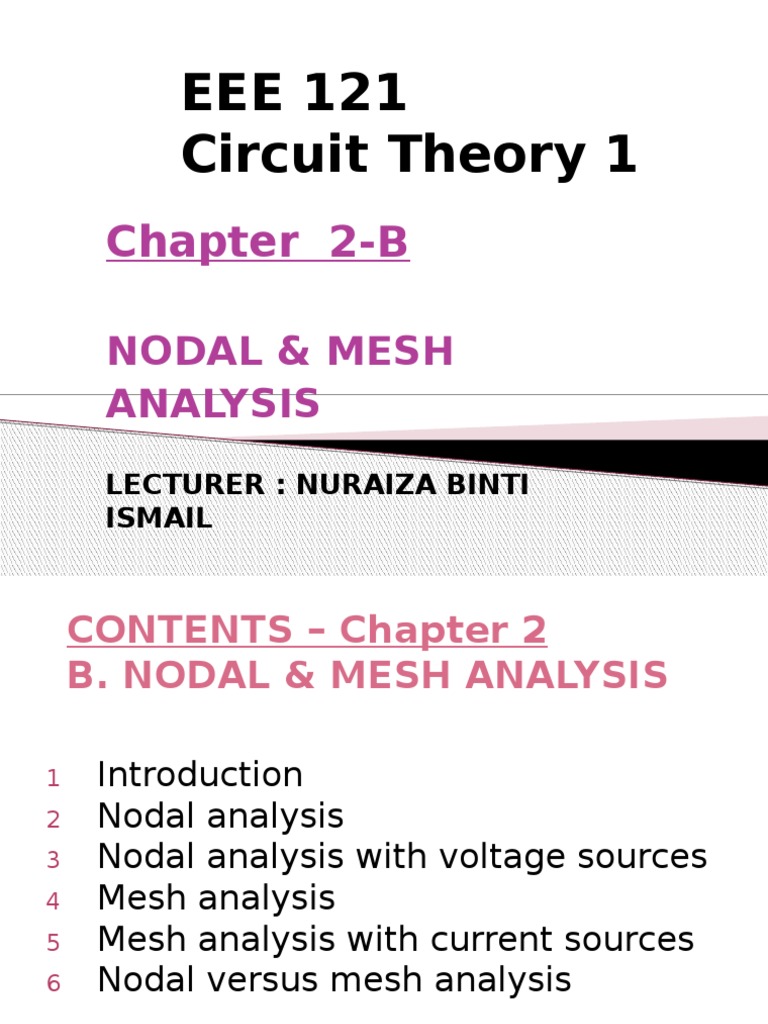 EEE 121 Circuit Theory 1: Chapter 2-B | PDF | Electrical Network ...