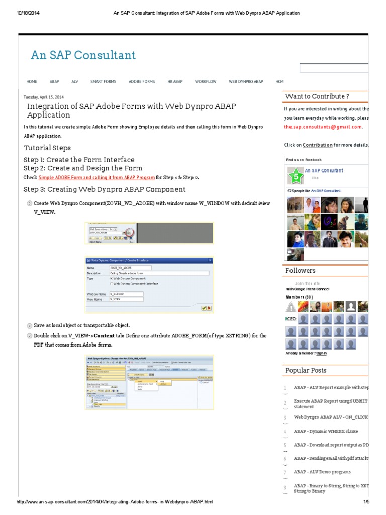 An SAP Consultant - Integration of SAP Adobe Forms With Web Dynpro ABAP Application | PDF ...