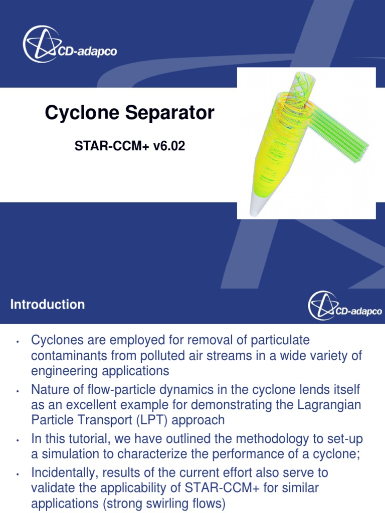 CFD Validation of Cyclone Separator Using Star CCM+ | PDF | Fluid Dynamics | Chemical Engineering