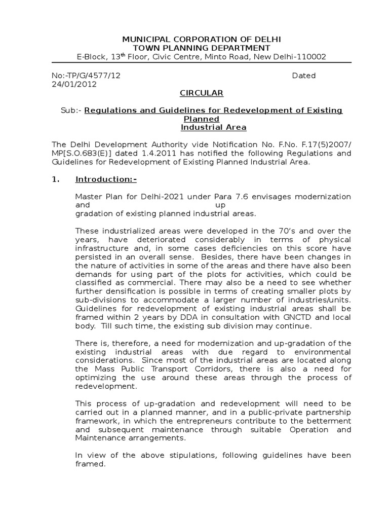 Regulations and Guidelines For Redevelopment of Exisping Planned ...
