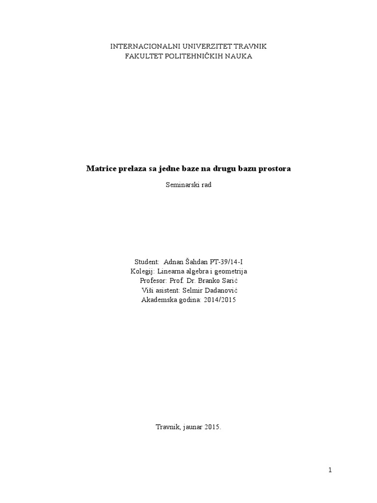 Linearna Algebra | PDF