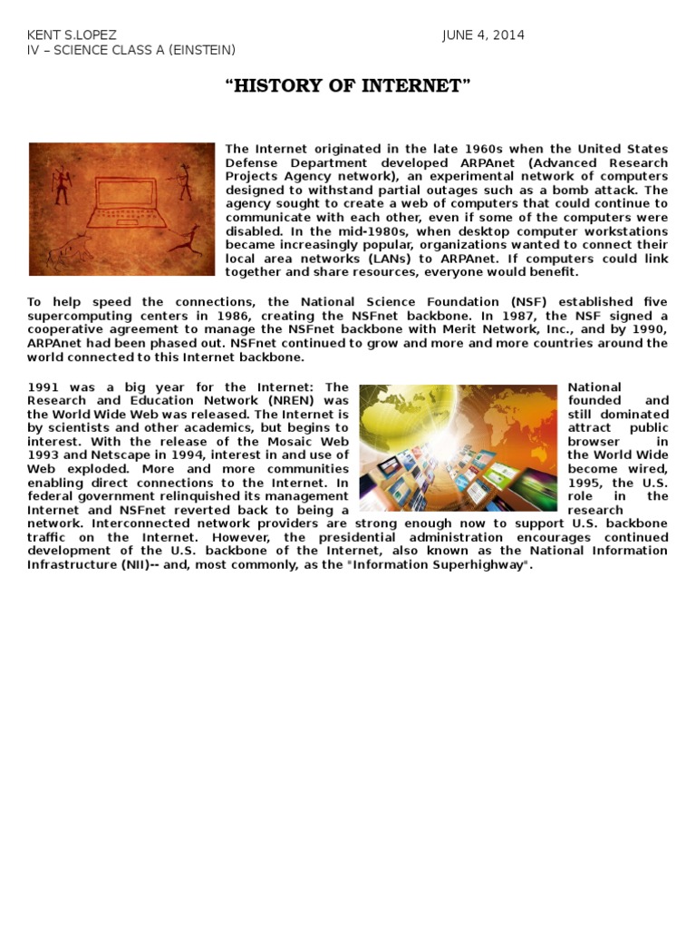 History of Internet | PDF | Internet | Science And Technology