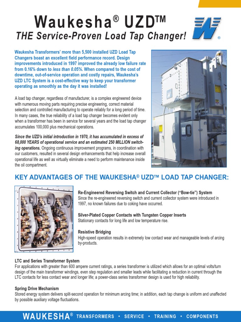 Waukesha Uzd™: THE Service-Proven Load Tap Changer! | PDF | Transformer ...