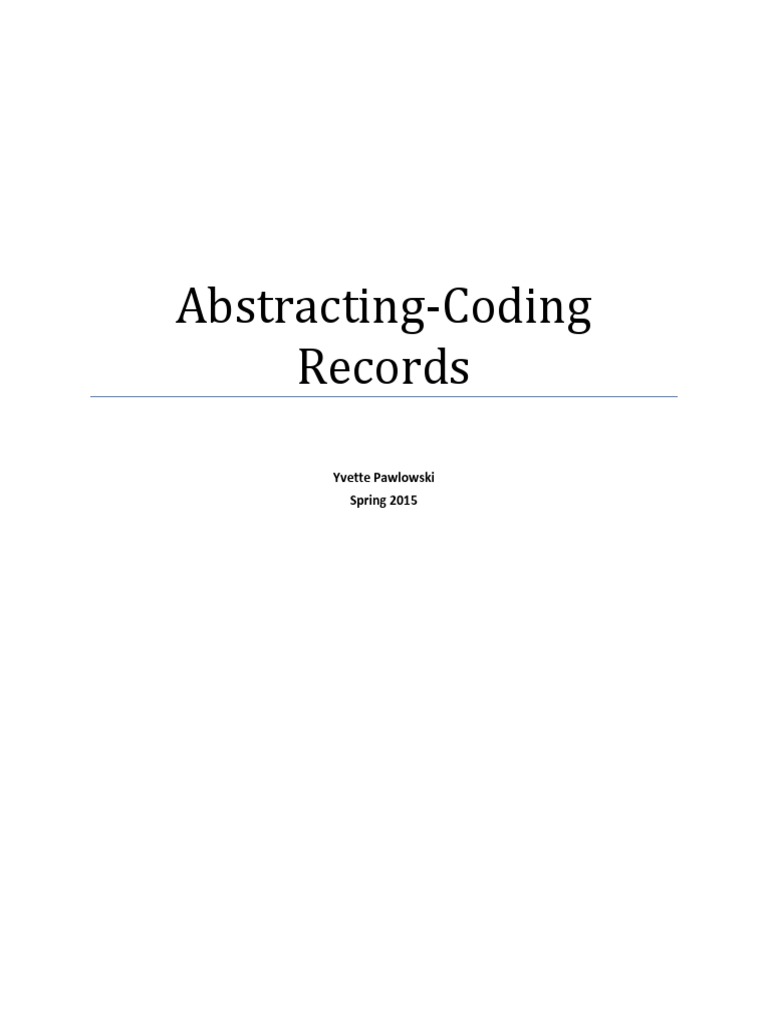 Abstracting and Coding Medical Records | PDF | International ...