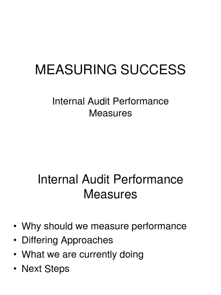 Internal Audit Performance Measures Guide | PDF | Internal Audit ...