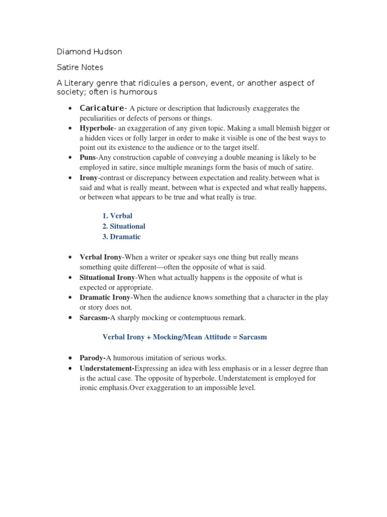 Satire Techniques Explained | PDF | Philosophy | Young Adult