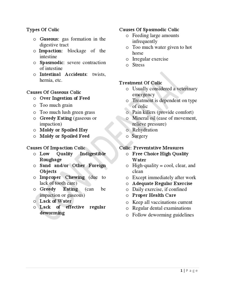 Types of Colic | PDF | Diseases And Disorders | Medical Specialties