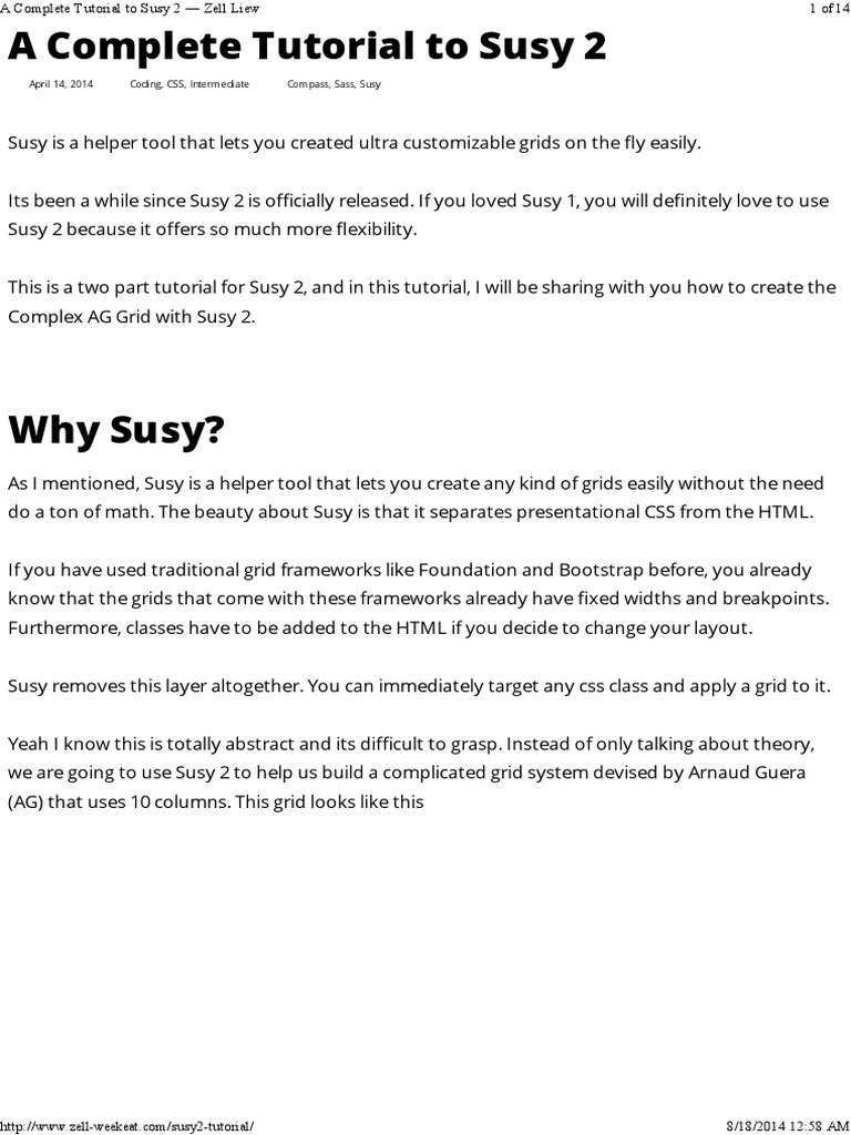 Susy 2 Tutorial: Create Custom Grids | PDF | Cascading Style Sheets ...