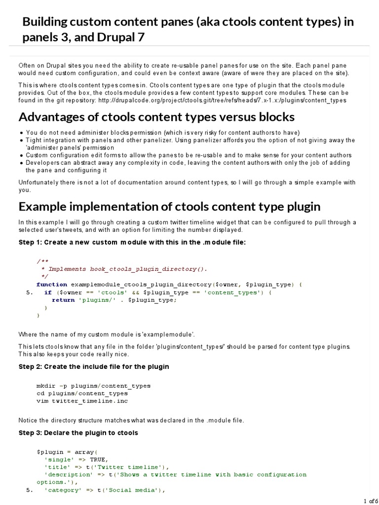 Building Custom Content Panes (Aka Ctools Content Types) in Panels 3 ...