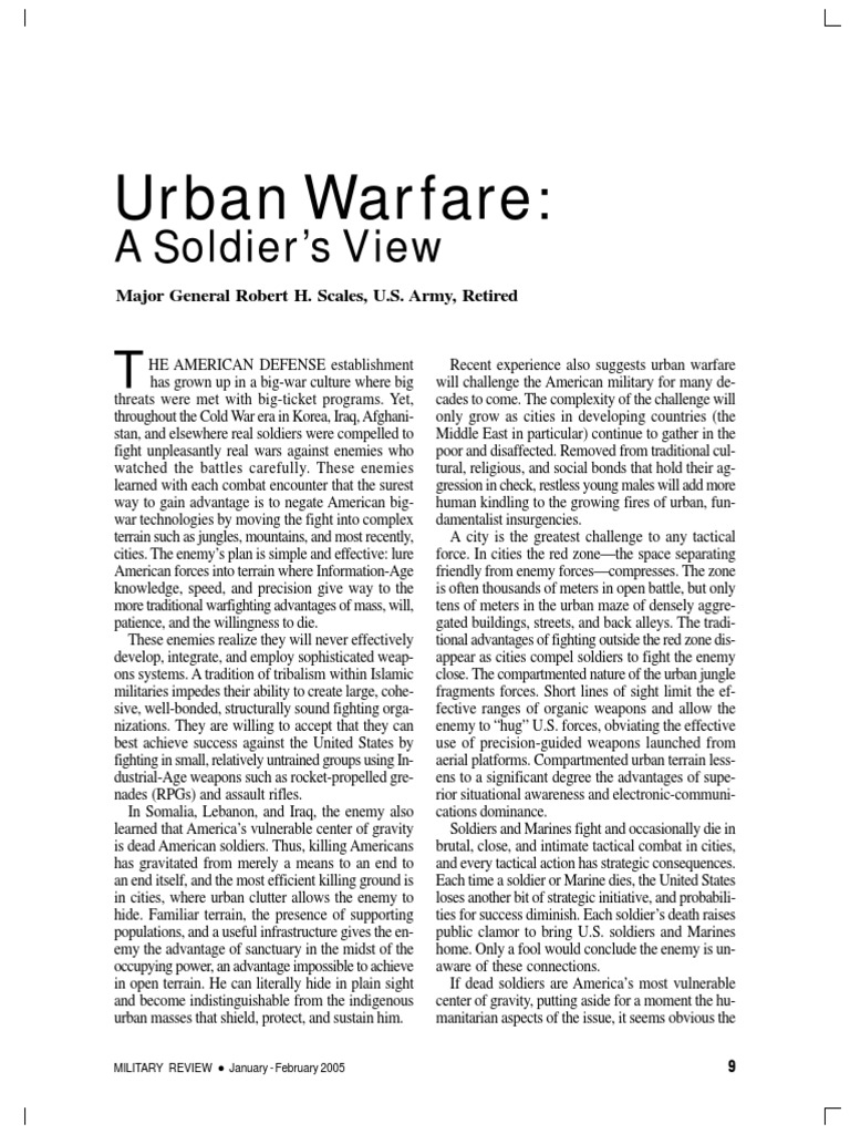 Urban Warfare Challenges for U.S. Forces | PDF | Rocket Propelled ...