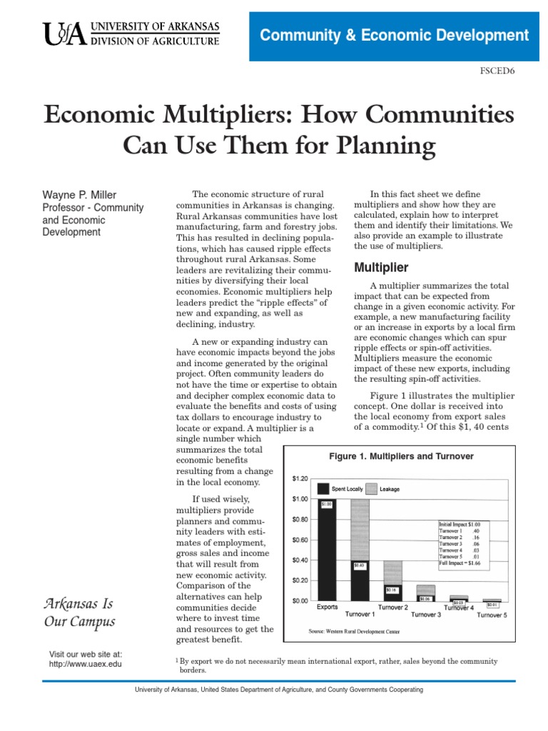 Economic Multipliers in Community Planning | PDF | Fiscal Multiplier ...