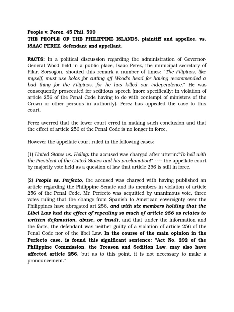 Libel Law Had The Effect of Repealing So Much of Article 256 As Relates ...