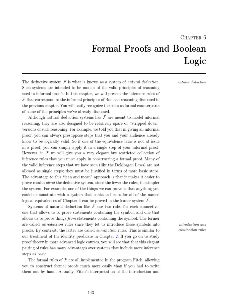 Formal Proofs and Boolean Logic: Natural Deduction | PDF | Logical ...
