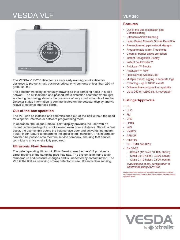 15 VESDA VLF-250 TDS A4 IE Lores | PDF | Electrical Connector | Trademark