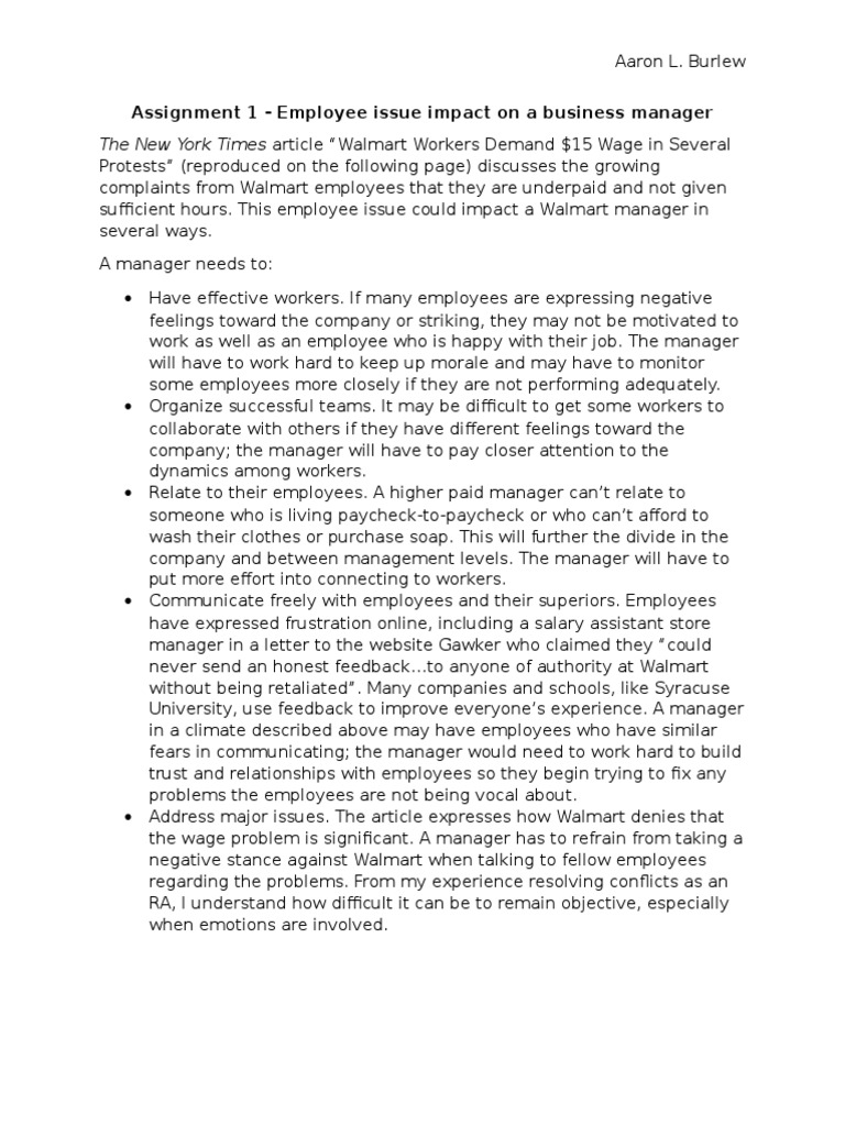Impact of Walmart Wage Protests | PDF | Minimum Wage | Walmart