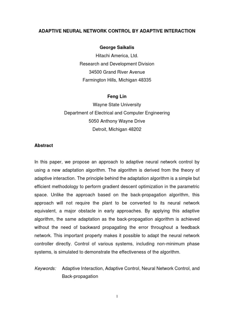 NN Control | PDF | Artificial Neural Network | Cybernetics