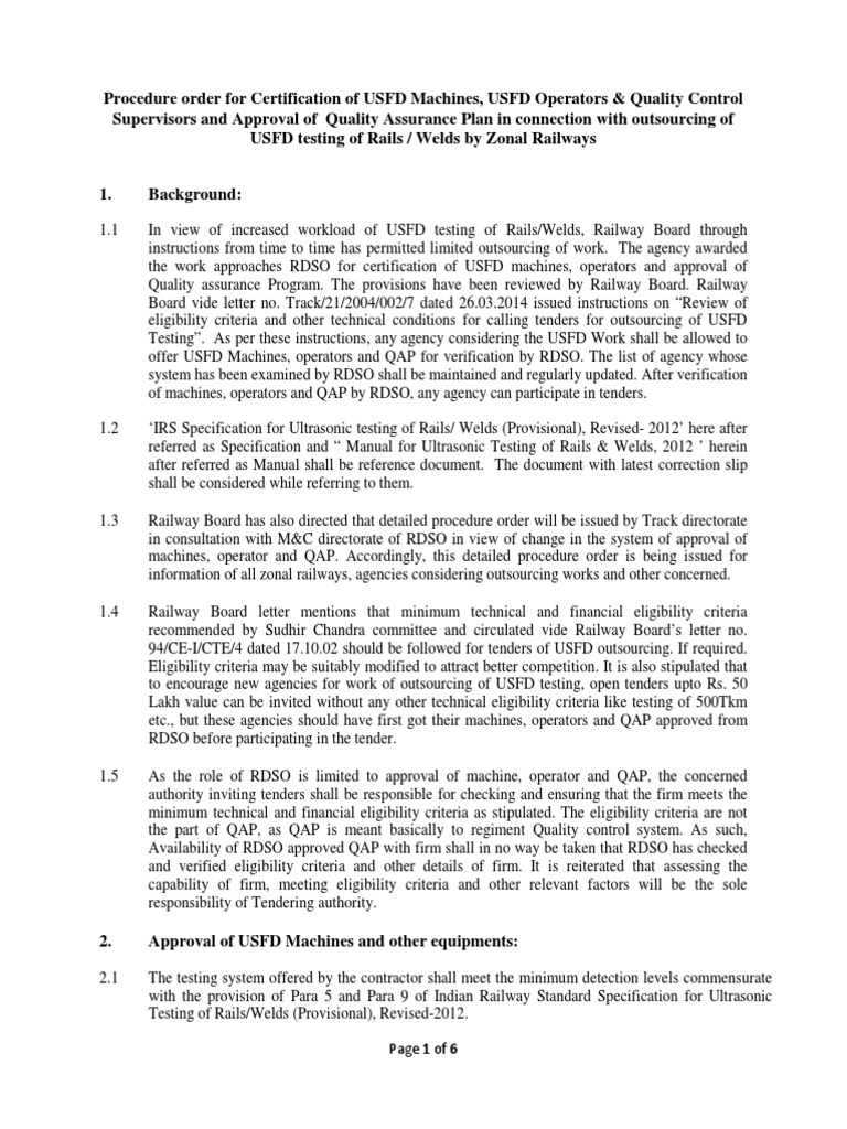 Procedure Order For Approval of QAP | PDF | Verification And Validation ...